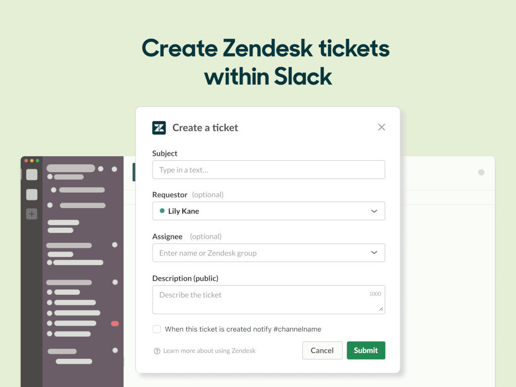 Slack App Integration with Zendesk Support